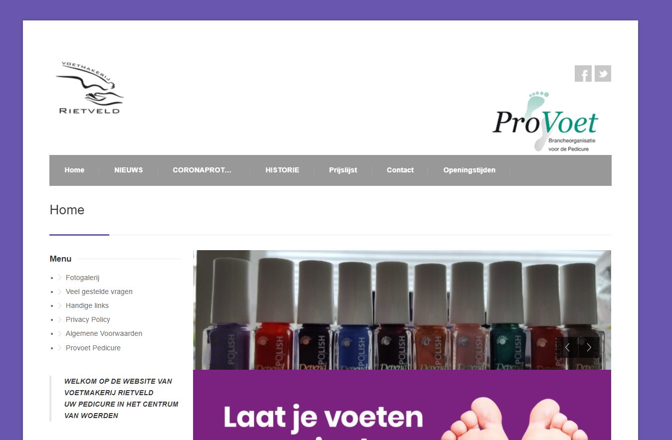 Je online imago: de website van Joyce Baelde van Voetmakerij Rietveld ...